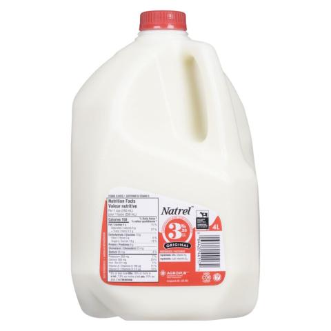 Natrel Homogenized Milk 3.25% M.F. 4L | Canadian Goodness