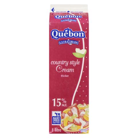 Québon Country Style Cream 15% M.F. 1L | Canadian Goodness