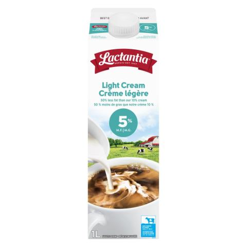 Lactantia Light Cream 5% M.F. 1L | 068200551975 | Canadian Goodness