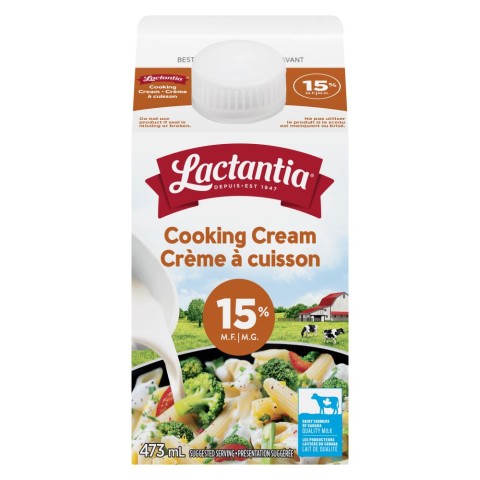 Lactantia Cooking Cream 15% M.F. 473ml | Canadian Goodness