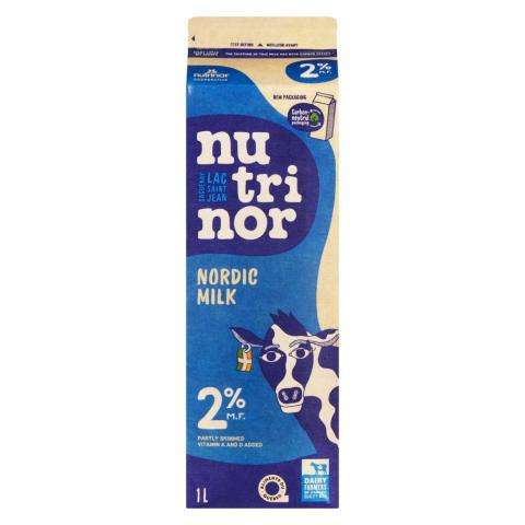 Nutrinor Nordic Partly Skimmed Milk 2% M.F. 1L | Canadian Goodness
