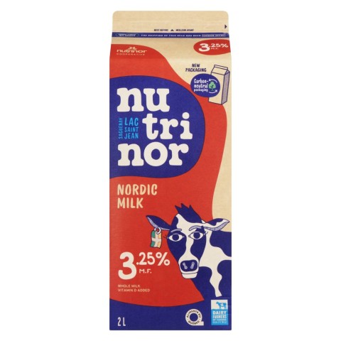Nutrinor Nordic Whole Milk 3.25% M.F. 2L | Canadian Goodness