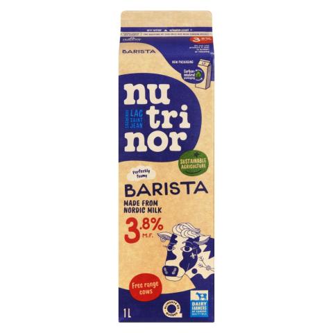 Nutrinor Whole Nordic Barista Milk 3.8% M.F. 1L | Canadian Goodness