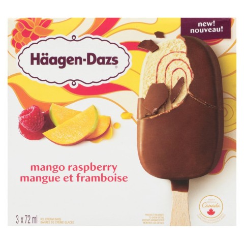 Häagen-Dazs Mango Raspberry Ice Cream Bars 3x72ml | Canadian Goodness