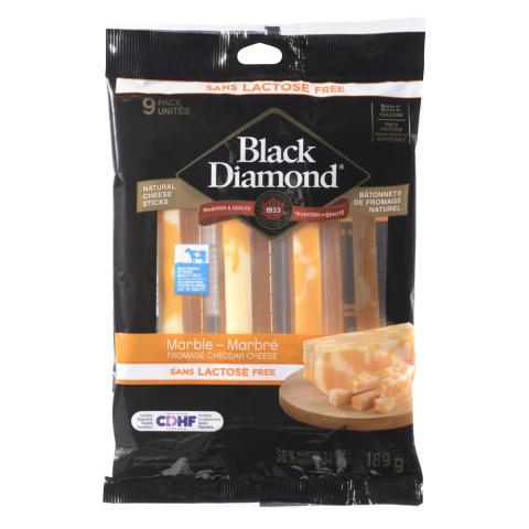 Black Diamond Lactose Free Marble Cheddar Sticks 189g | Canadian Goodness