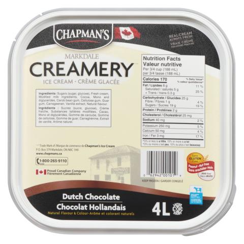 Chapman's Dutch Chocolate Ice Cream 4L | Canadian Goodness