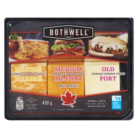 Bothwell Cheese Sliced Cheddar Variety Pack 450g | Canadian Goodness
