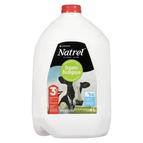 Natrel Organic Filtered Homogenized Milk 3.25% M.F. 4L | Canadian Goodness