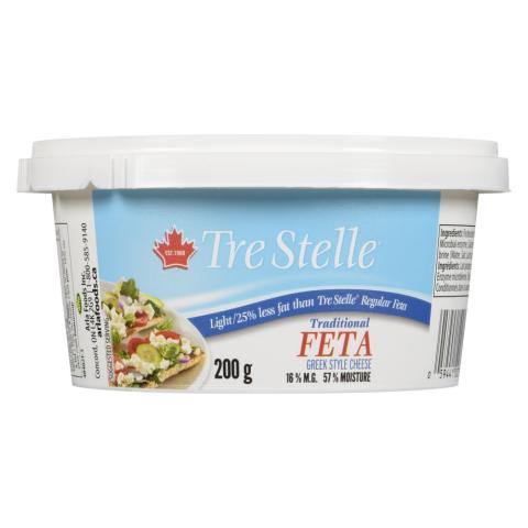 Tre Stelle Traditional Light Feta 200g | Canadian Goodness
