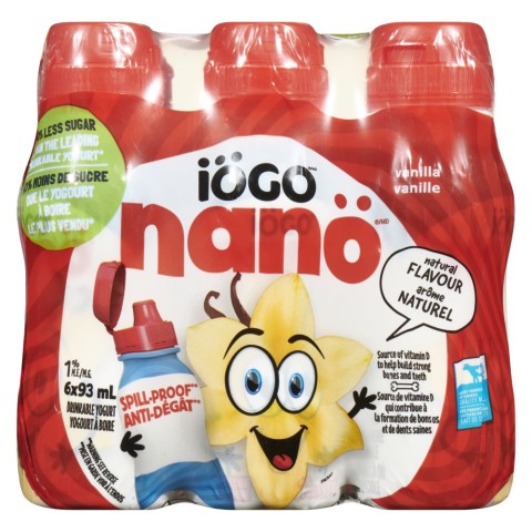 Iögo Vanilla Drinkable Yogurt 1% M.F. 6x93ml | Canadian Goodness