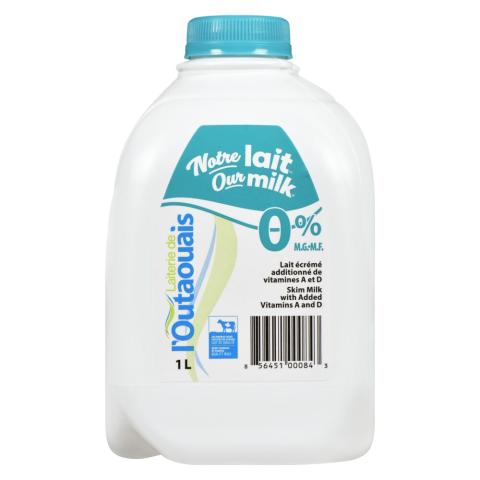 Laiterie de l'Outaouais Skim Milk 0% M.F. 1L | Canadian Goodness
