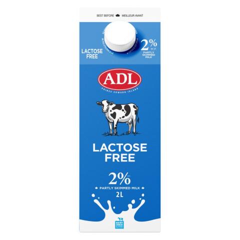 ADL Lactose Free Partly Skimmed Milk 2% M.F. 2L | Canadian Goodness