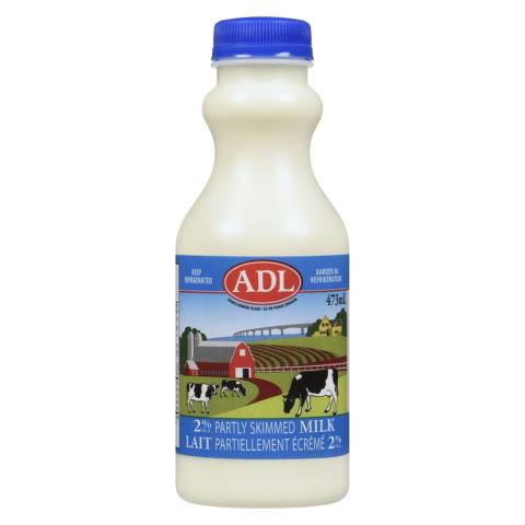 ADL Partly Skimmed Milk 2% M.F. 473ml | Canadian Goodness