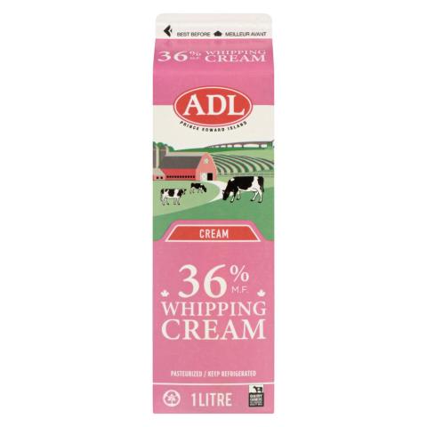 ADL Whipping Cream 36% M.F. 1L | Canadian Goodness