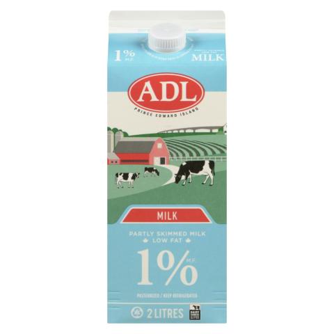 ADL Partly Skimmed Milk 1% M.F. 2L | Canadian Goodness