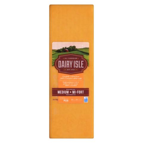 Dairy Isle Medium Coloured Cheddar 2.4kg | Canadian Goodness