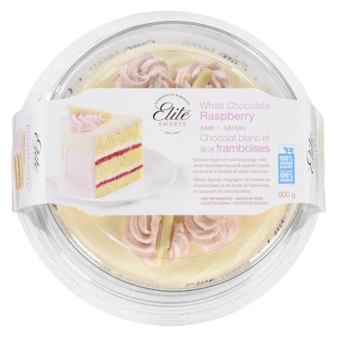 Elite Sweets White Chocolate Raspberry Cake 800g | Canadian Goodness