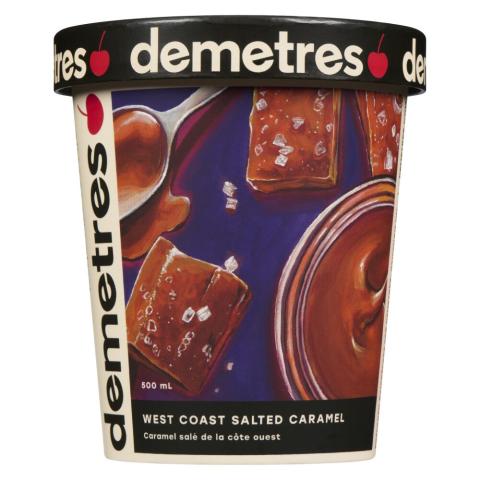 Demetres West Coast Salted Caramel Ice Cream 500mL | Canadian Goodness