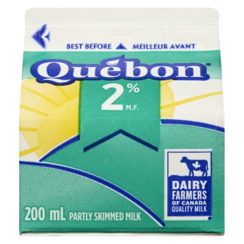 Québon Partly Skimmed Milk 2% M.F. 200ml | Canadian Goodness