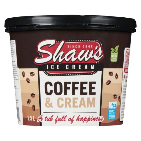 Shaw's Ice Cream Coffee & Cream Ice Cream 1.5L | Canadian Goodness