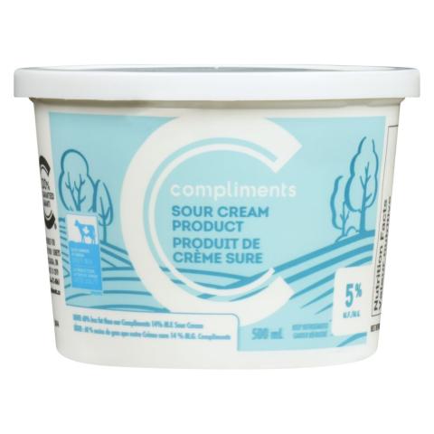 Compliments Sour Cream Product 5% M.F. 500ml | Canadian Goodness