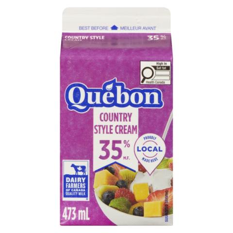 Québon Country Style Cream 35% M.F. 473ml | Canadian Goodness